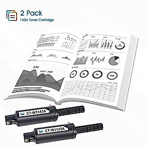 Cool Toner Compatible Toner Reload Kit Replacement for HP 143A W1143A 143AD W1143AD for HP Neverstop Laser MFP 1202w 1001nw MFP 1202nw 1201 Toner Printer (Black, 2-Pack)