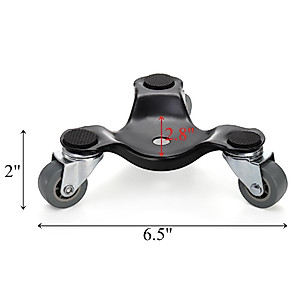 Peohud 4 Pack Steel Tri-Dolly, 3 Wheel Furniture Mover Dolly, 180 Lbs Load Capacity Each Pack, Triangle Swivel Caster Easy Moving Tools for Heavy Cabinet, Furniture, Appliances, 6.5 Inches