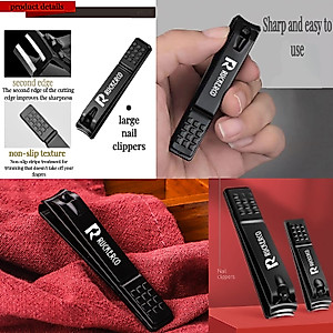 Nail clippers set matte stainless steel 2 pcs fingernail clippers &slant edg Toenail Clipper Cutter Metal Case .The best gift nail clippers for men and women