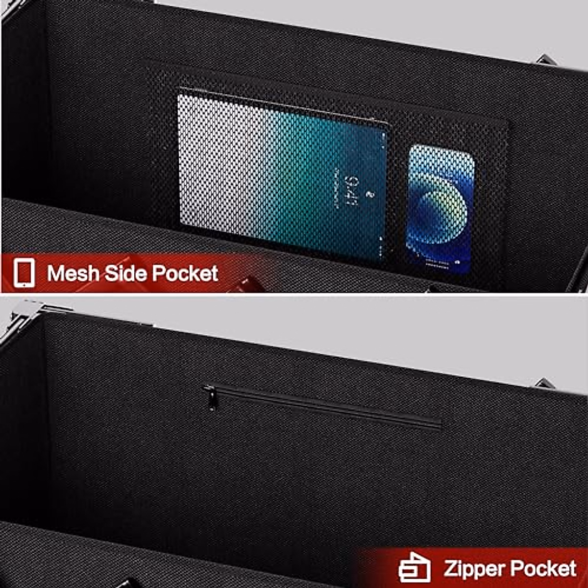 Ribitek Collapsible Folding Wagon,Heavy Duty Foldable Utility Garden Cart with Big All-Terrain Beach Wheels, Cup Holders & Side Pockets,for Camping, Garden, Sports, Shopping, Black