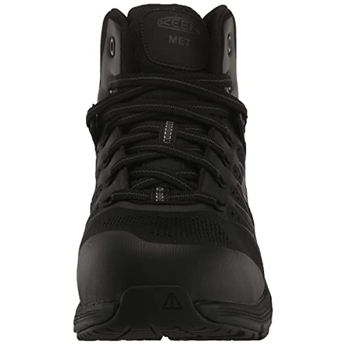 KEEN Utility Women's Vista Energy Mid Height Composite Toe Internal Metatarsal Guard Industrial Work Boots, Black/Raven, 7.5 Wide