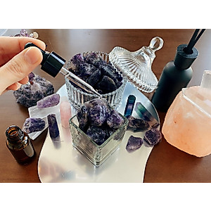 QINJIEJIE Amethyst Crystals Raw Natural Healing Crystal Stones Large 1" Bulk Rough Quartz Rocks Gemstones for Polishing Tumbling Cabbing Fountain Decor Wicca Reiki Stone