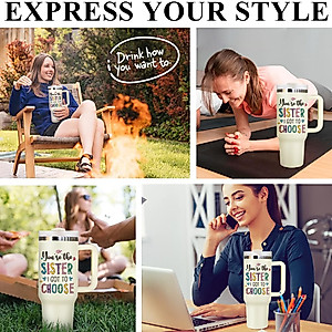 Rimasol Sister Tumbler Sister Gifts for Women You Are The Sister I Got to Choose 40oz Tumbler with Handle Christmas Birthday Gift for Soul Sister Friendship Gifts for Woman Sisters Gifts from Sister