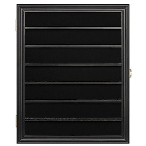 DisplayGifts Knife Display Case Pocket Knife Display Case for Wall Stand Military Folding Knife Shadow Box Knife Enthusiast Collectibles with 98% UV Protection Lockable Black Finish