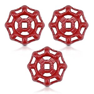 3 PCS Outside Faucet Hose Handles, Cast Iron Bibb Round Wheel Square Stem Hole Spigot Handle Replacement Parts for Outside Hose Bibb, Stopcocks, Valves, Wall Hydrants 15/64 in x 15/64 in (6mm x 6mm)