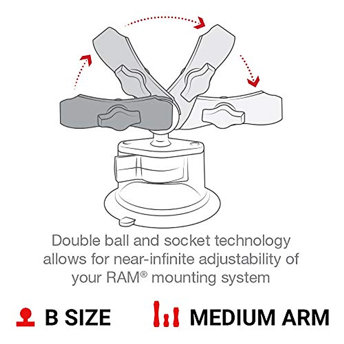 RAM Mounts X-Grip Phone Mount with RAM Twist-Lock Suction Cup RAM-B-166-UN7U with Medium Arm for Vehicle Windshields