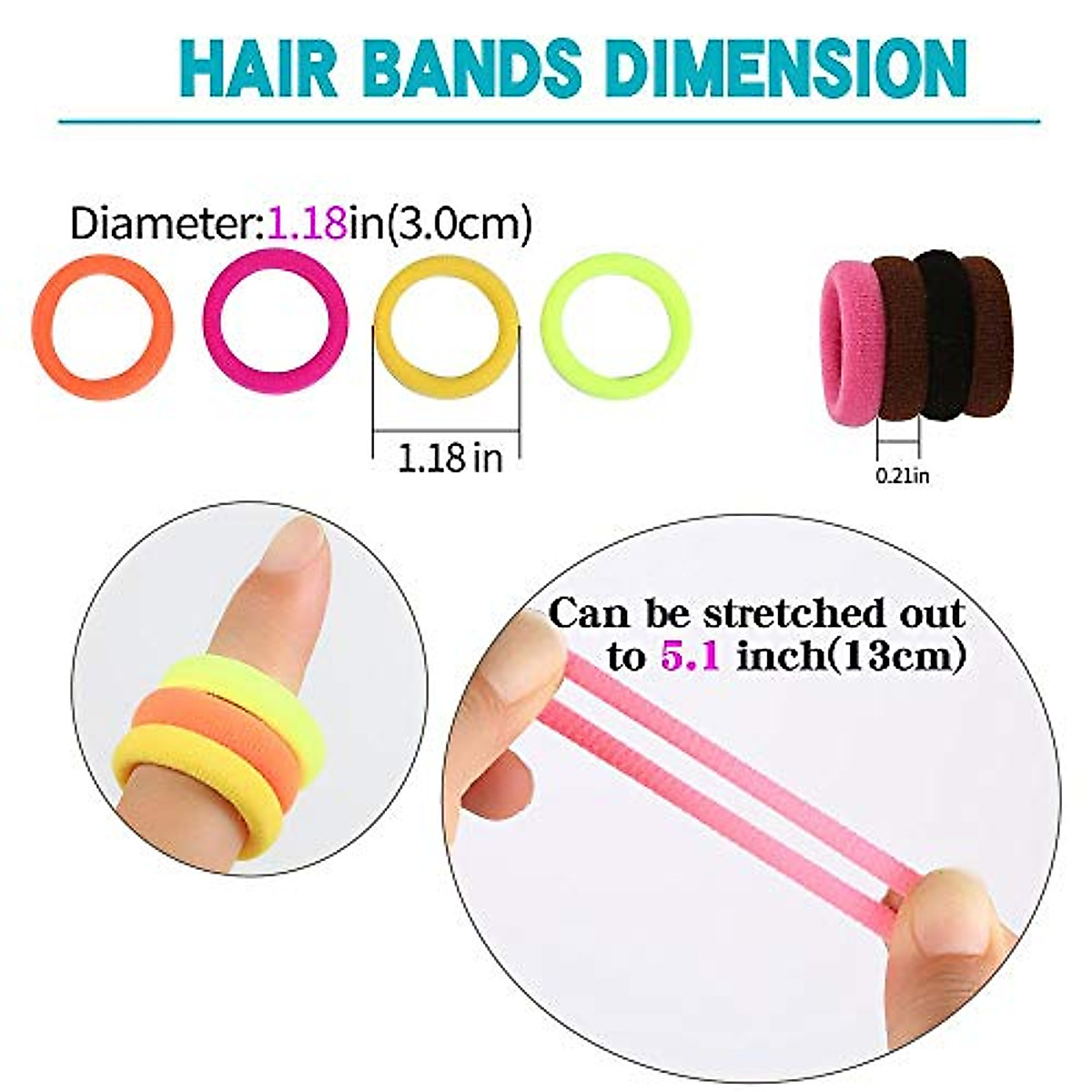 QRTVI 120 Pcs Baby Hair Ties, Cotton Toddler Hair Ties for Girls and Kids, Multicolor Small Seamless Hair Bands Elastic Ponytail Holders(15 Colors)