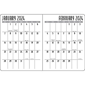 Mary EngelDark 12-Month 2024 Monthly/Weekly Planner Calendar
