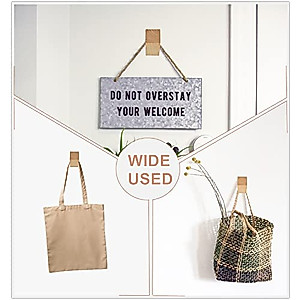 BGHEOUYV 6 Pack Wood Wall Hooks, Coat Hooks Wall Mounted Hooks for Hanging, 6 Hat Hooks with 6 Screws, Wooden Wall Hooks for Hanging Hat, Coat, Towels, Bags, Keys, Clothes (Beech Wood)