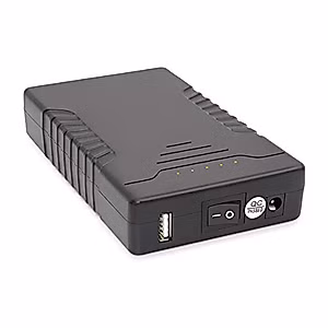 Talentcell Rechargeable 12V 6000mAh/5V 12000mAh DC Output Lithium ion Battery Pack for LED Strip and CCTV Camera, Portable Li-ion Power Bank with Charger, Black