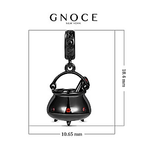 GNOCE Witch Cauldron Pendant Charm 925 Sterling Silver with Ruby Gemstones Dangle Charms Bead For Bracelets/Necklace Jewelry Gift For Women Wife