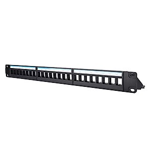 Diyeeni 19Inch 24 Port Data Patch Panel Mountable Data Patch Panel CAT6 Network Cable Rack Easy to use(Not Include Modules)
