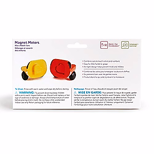 Munchkin® Magnet Motors™ Mix and Match Cars Toddler Bath Toy, 2 Pack, Red/Yellow
