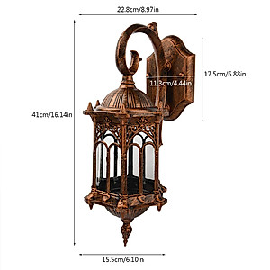 Cocoarm Wall Sconce Vintage Style Wall Mounted Metal Lantern Holder with Glass Lighting Fixture for Indoor Outdoor Home Garden Hallway Decor No Light Source Bronze