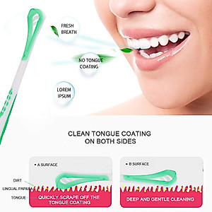 8 Pack Tongue Scraper,Plastic Tongue Cleaner for Reduce Bad Breath,Double-Sided Oral Care Tool