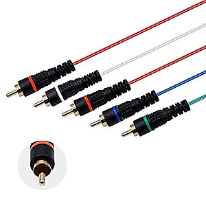 Kacenray Component Cable for Gamecube Running GCVideo Lite Software Component Video 5RCA YPbPr Cable for NGC Nintendo Gamecube with Digital AV Output