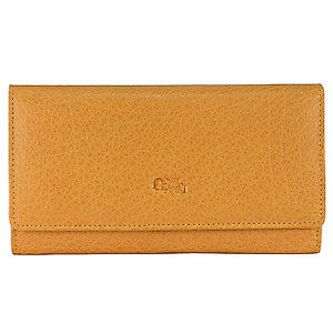 Mou Meraki Women RFID Blocking Real Leather Bifold Wallets For Women-Shield Against Identity Theft (LIGHT YELLOW)