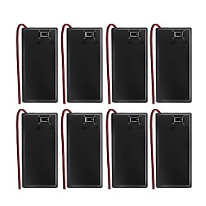 9V Battery Holder, 9V Battery Case, (Pack of 8) 9V Battery Box with ON/Off Switch and Leads, DIY & Maintenance
