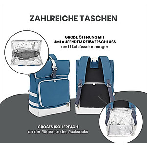 Babymoov Sancy Diaper Bag Backpack | Unisex Back Pack With Heavy Duty Roll-Top Closure, Large Insulated Compartment, Changing Pad And Accessories, Navy Blue