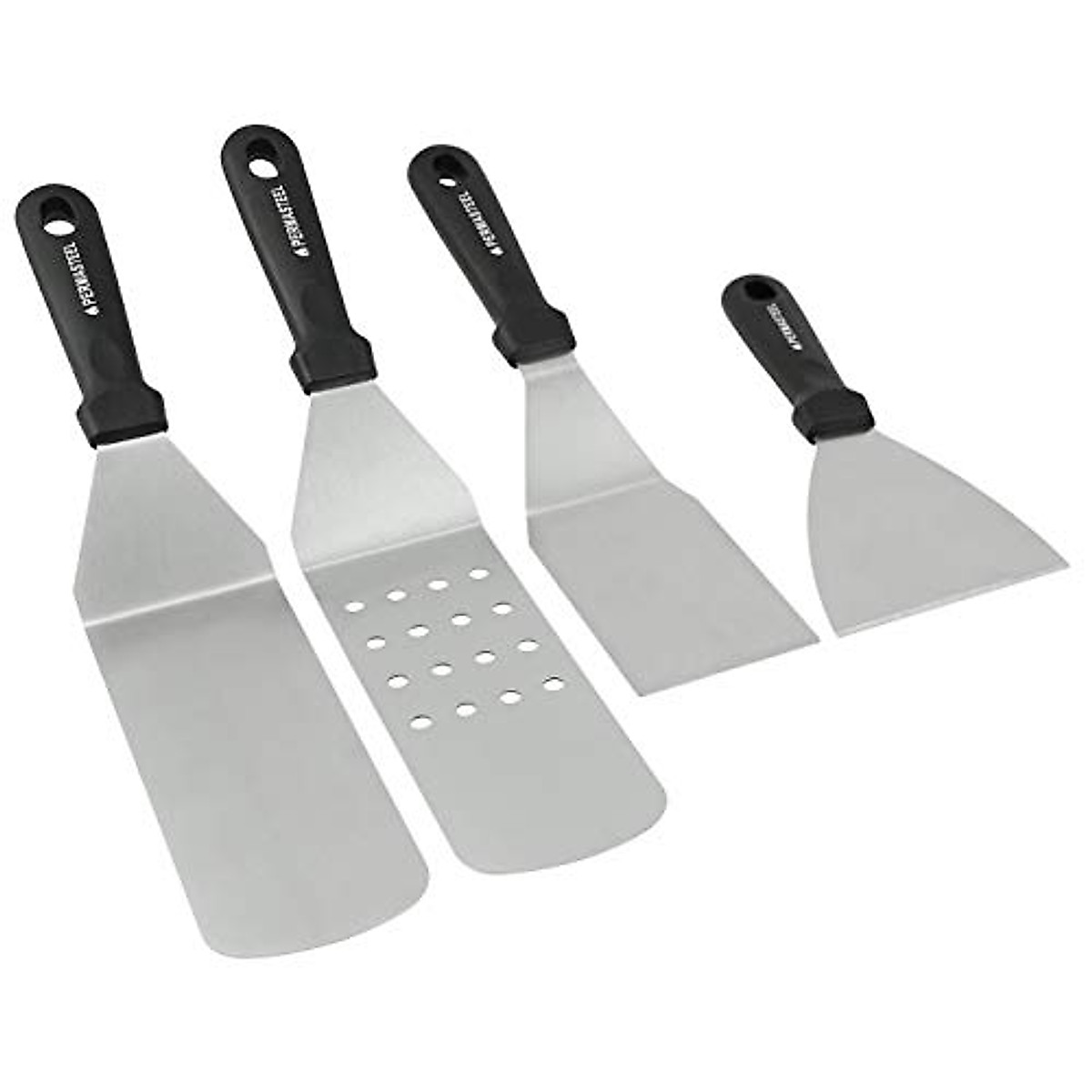 Permasteel Griddle Accessories Kit for Flat Top Grills | 10-Pc Griddle Tool Set for Outdoor Griddle, PA-12003, Spatulas, Tong, Turner, Grill Scraper, Egg Rings, Squeeze Bottles