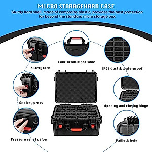 Miniature Storage Hard Shell Figure Case - 80 Slot Figurine Minature Carrying Case with Foam Layer for Miniatures Compatible with Warhammer 40k, DND & More (80)