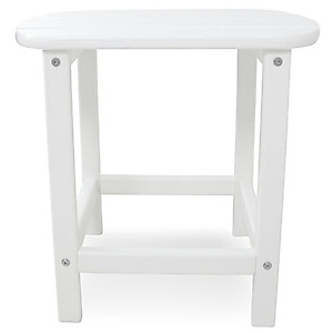 POLYWOOD SBT18WH South Beach 18" Outdoor Side Table, White