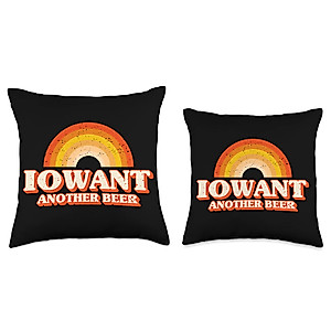 Funny Iowa State Map USA Flag Beer Drinking Beer Distressed Iowa State Map Throw Pillow, 16x16, Multicolor