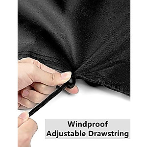 Patio Furniture Set Cover 95" L x 64" W x 39" H and Round Fire Pit Cover 30"x12", Heavy Duty Outdoor Full Coverage Patio Cover, Waterproof, Windproof, Dustproof and Anti UV, Suitable for All Seasons