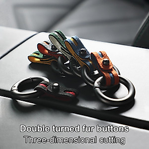 FDAIUN Car Key Bag Key Chain Holder For Honda Civic 11 Three-dimensional Key Fob Holder Auto Key Case Protector (Grey)