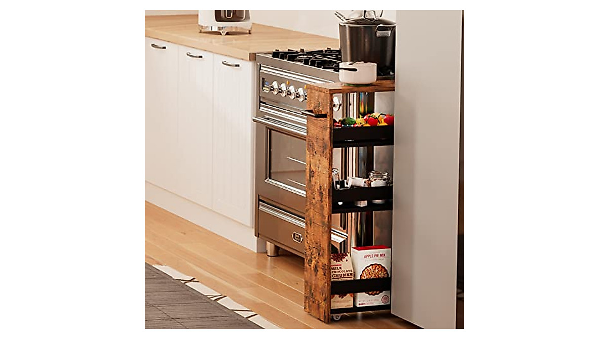 TEAMIX 4-Tier Slim Storage Cart for Small Spaces