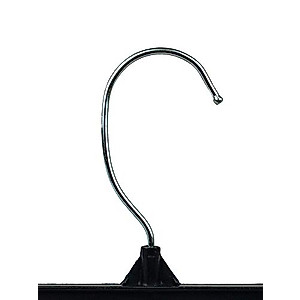 Hangon Recycled Plastic with Ridged Clips Pants Hangers, 12 Inch, Black, 10 Pack