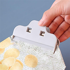 EYAKEG 4 Pack Chip Bag Clip Heavy Duty 4 inch 10CM Food Clips Sealer for Kitchen Storage Snack Bread Sealing Chips Bags Clamp Air Tight Fresh-Keeping Plastic Seal Grip, Grey