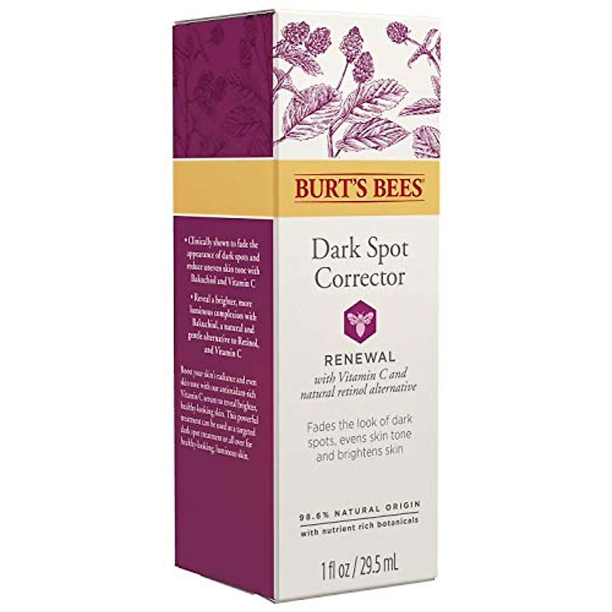 Burt's Bees Renewal Dark Spot Corrector with Bakuchiol Natural Retinol Alternative, 1 Oz (Package May Vary)