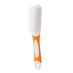 Long Handle Soft Shoe Brush Two Tone Shoe Cleaning Brush Multifunctional Cleaning Brush Household Scrub Brush Stain Removal Laundry Brush Commercial Kitchen Sink Soap (Orange, One Size)