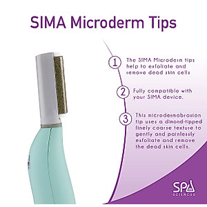 Spa Sciences SIMA Microderm Tips - 1 Coarse and 1 Fine Tip - Compatible with SIMA Sonic Dermaplaning Tool - For All Skin Types