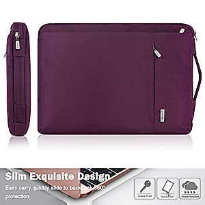 LANDICI 360° Protective Laptop Sleeve 13-14 Inch, Computer Bag Carrying Case for MacBook Air 13 M1/2022 M2, MacBook Pro 13/14 2021, Chromebook 14, Women, Slim, Shockproof, Waterproof, Purple