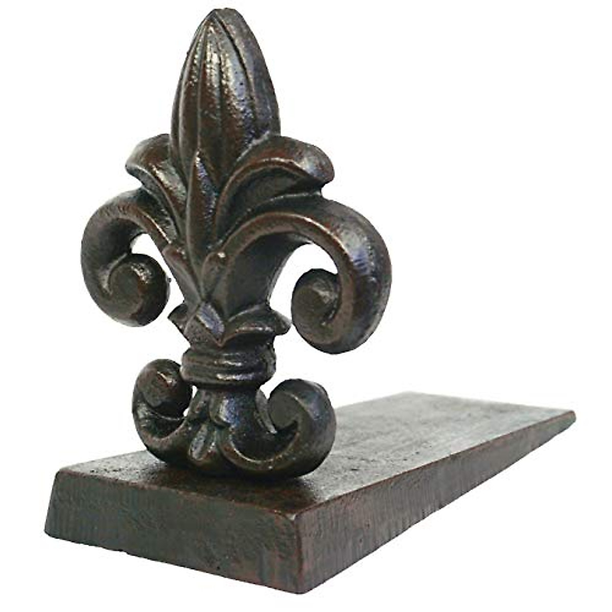 Lulu Decor 100% Cast Iron Fleur De Lis Door Stopper, 5 lbs 11 oz, Well Built Door Stopper, 6.50" H, 8" L