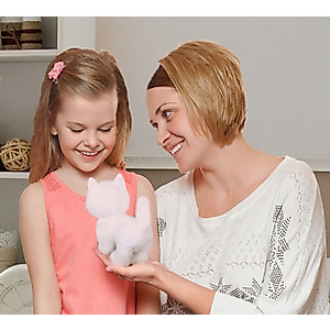 Ice King Bear Fluffy Little Cat Stuffed Animal Small Plush Toy 6 Inches (White)