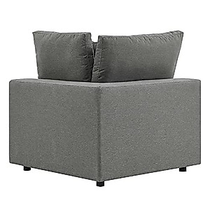 Modway EEI-4904-CHA Commix Overstuffed Outdoor Patio Corner Chair, Charcoal