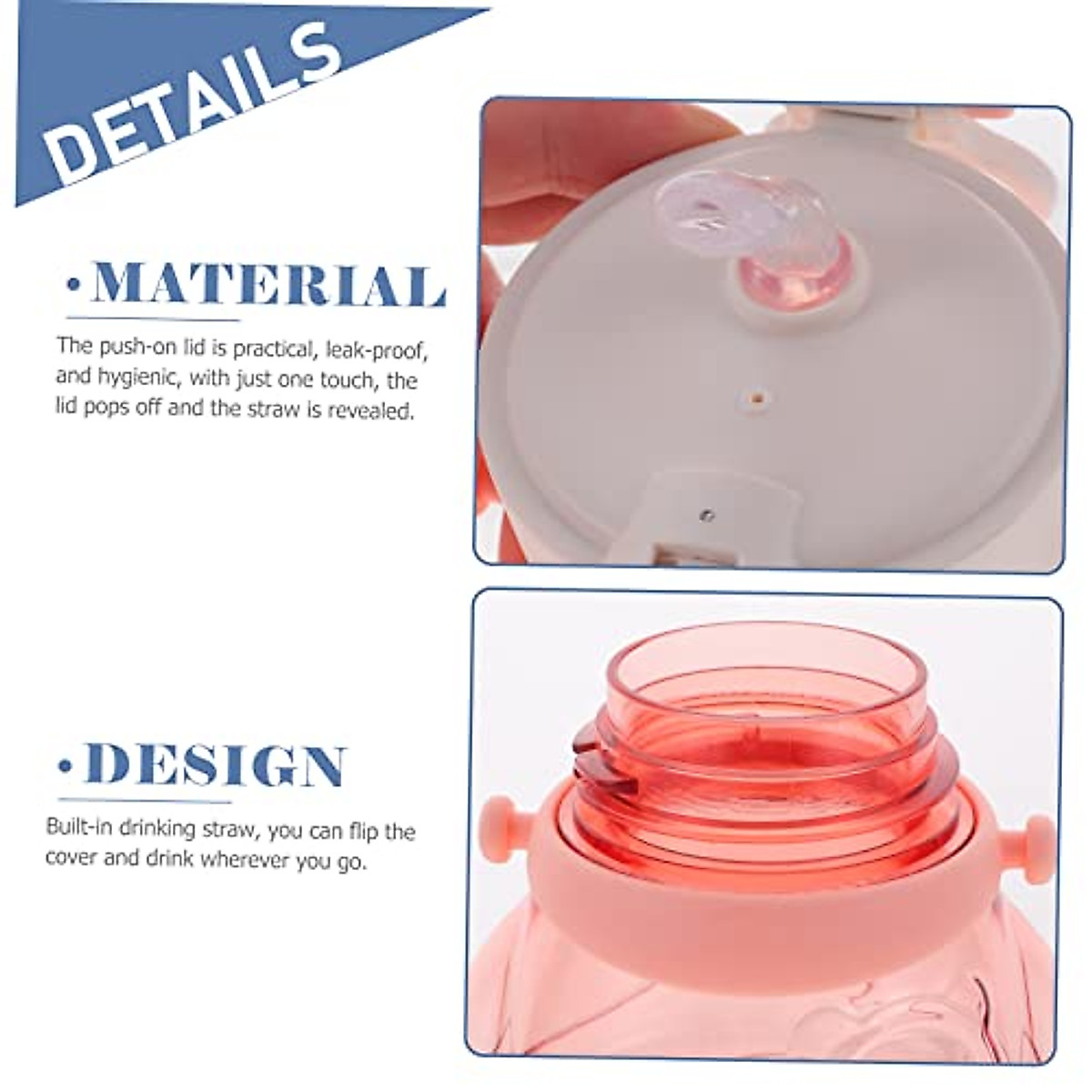 GAFOKI Space Bear Cup Sports Water Jug Water Cup Sports Water Bottle for Water Bottle with Straw Workout Water Bottle Large Water Bottle Fitness PC Diagonal Span Drinking Bottle