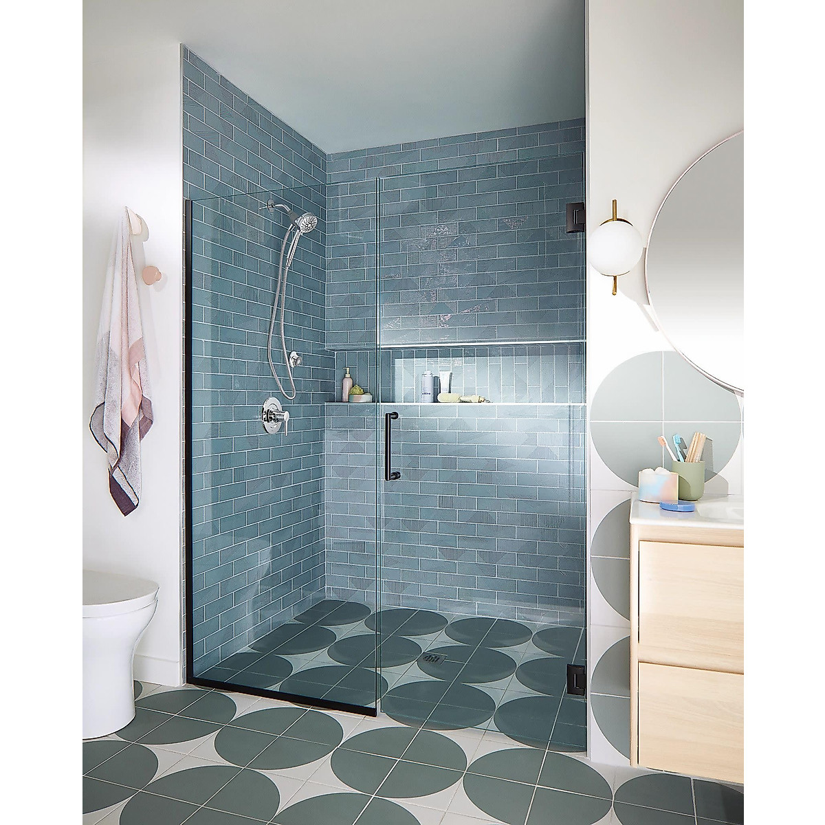 Moen Chrome Engage Magnetix 3.5-Inch Six-Function Eco-Performance Handheld Showerhead with Magnetic Docking System, Removable Shower Head with Metal Hose, 26100EP