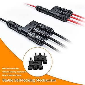 Triproton PV Solar Branch Connector IP68 Waterproof 1500V 50A,Parallel Adapter for Solar System (3 to1)