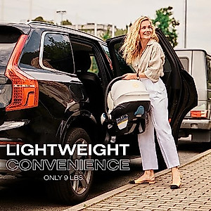 Cybex Aton G Infant Car Seat with Linear Side-Impact Protection, 11-Position Adjustable Headrest, in-Shell Ventilation, Easy-in Buckle and Secure Safelock Base, Seashell Beige