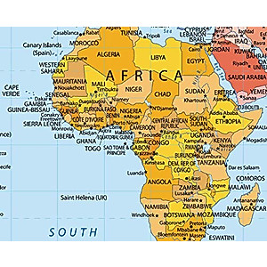 Little Wigwam World Map Chart - Tear-Resistant Educational Poster (24 x 17 inches)