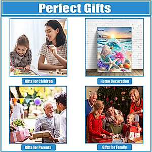 5D Diamond Painting Kits for Adults - Beach Diamond Art Kits for Adults Kids Beginner,DIY Starfish Seashells Diamond Painting Full Drill Round Rhinestone for Home Wall Decor 11.8X15.7inch
