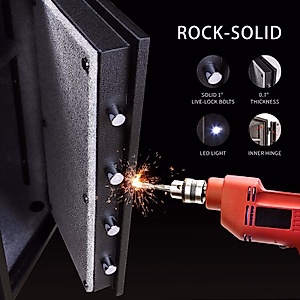 TIGERKING Safe Box,Fireproof Safe,3.47 Cubic Feet,Large Steel Money Safe Home Safe with Digital Lock for Home and Office Black