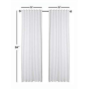 Farm House Curtain-Cotton Textured Slub fabric 50x84 -White, Cotton Curtains,2 Panels Curtain,Tab Top curtains,Room Darkening Drapes,Curtains For Bedroom,Curtains For Living Room,Curtains Set of 2