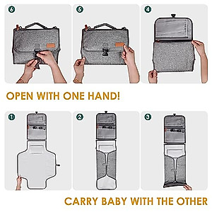 Portable Diaper Changing Pad for Newborns! Shoulder Strap, Waterproof Design, Smart Wipes Pocket, and Changing Mat - The Perfect Travel Changing Kit for Busy Parents and an Ideal Baby Shower Gifts
