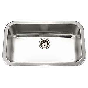 Houzer MGS-3018-1 Medallion Gourmet Series Undermount Stainless Steel Large Single Bowl Kitchen Sink