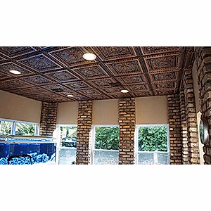 La Scala-Faux Tin Ceiling Tile - Antique Copper 25-Pack
